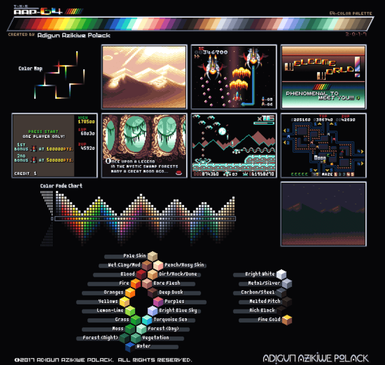 Retro Game Colour Palettes And Tools – Stuart's Pixel Games
